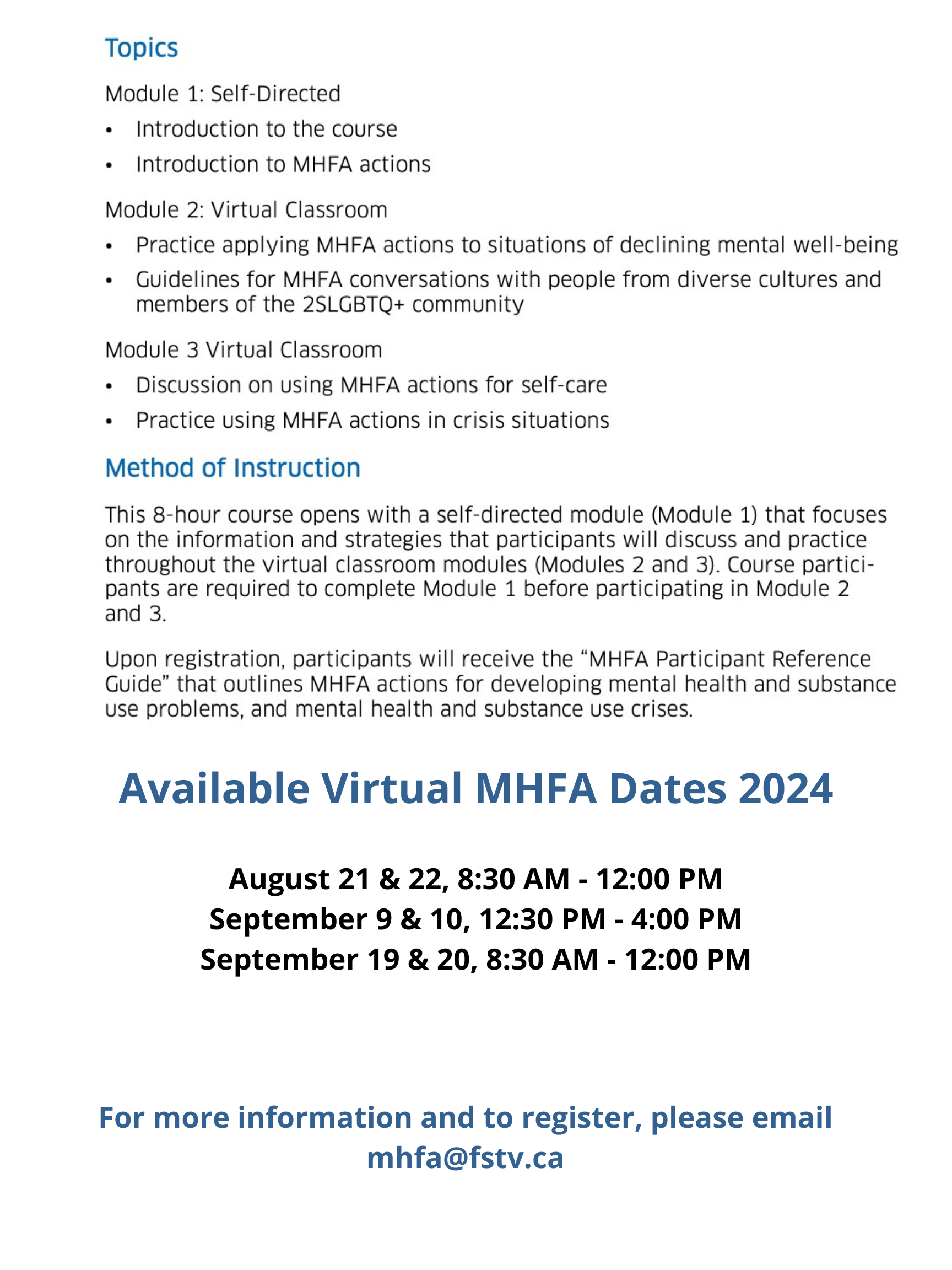 Mental Health First Aid Training - Family Service Thames Valley